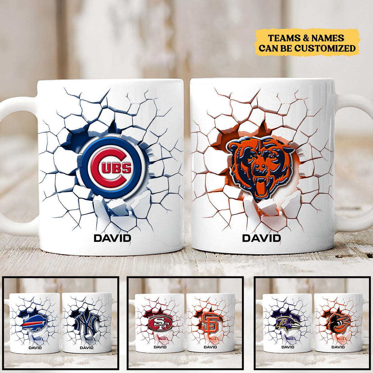 Two Teams Mug - Customized Ceramic Mugs - Two-Sided Printing – dekor365