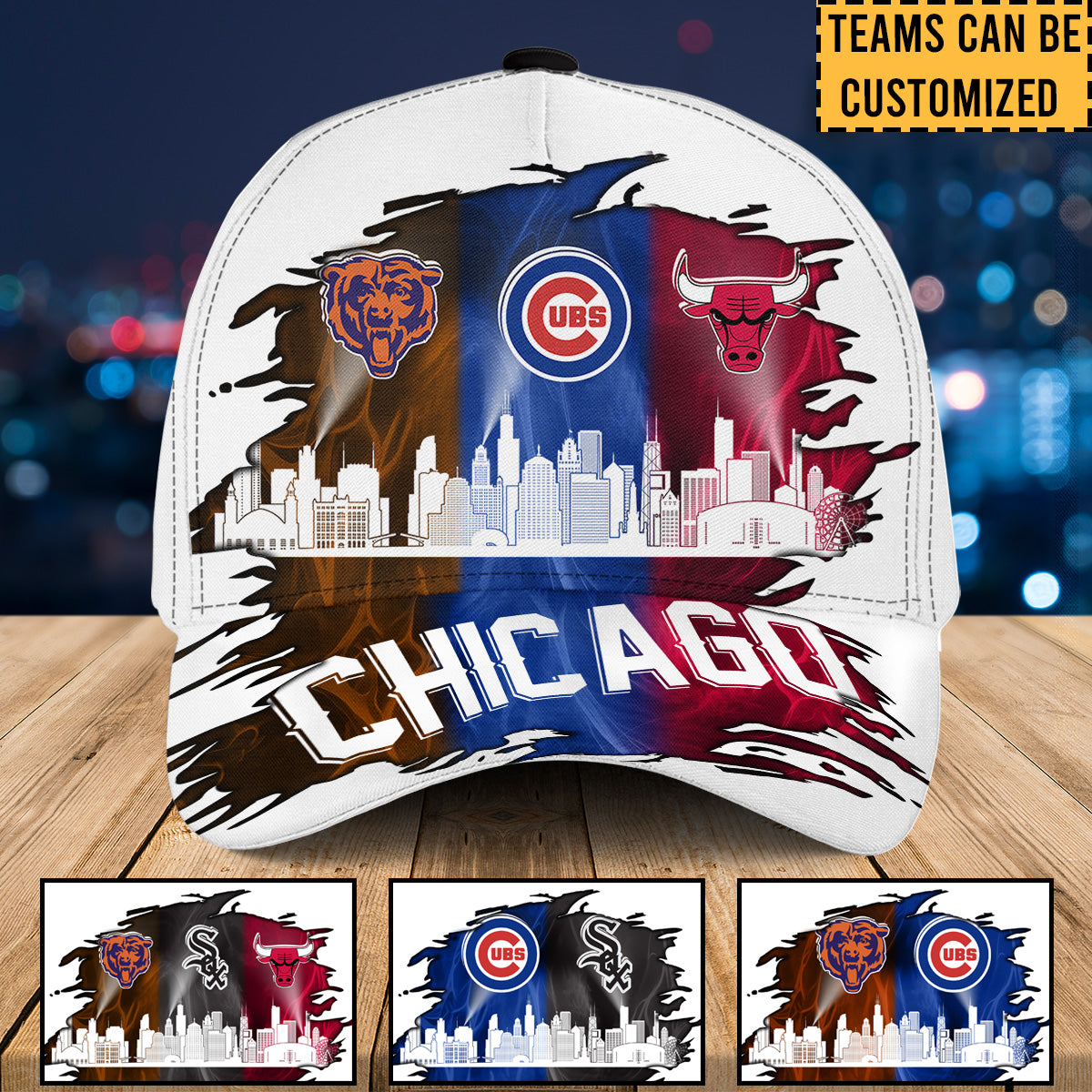 Chicago Skyline Classic Cap - Customized Team Classic Cap – dekor365