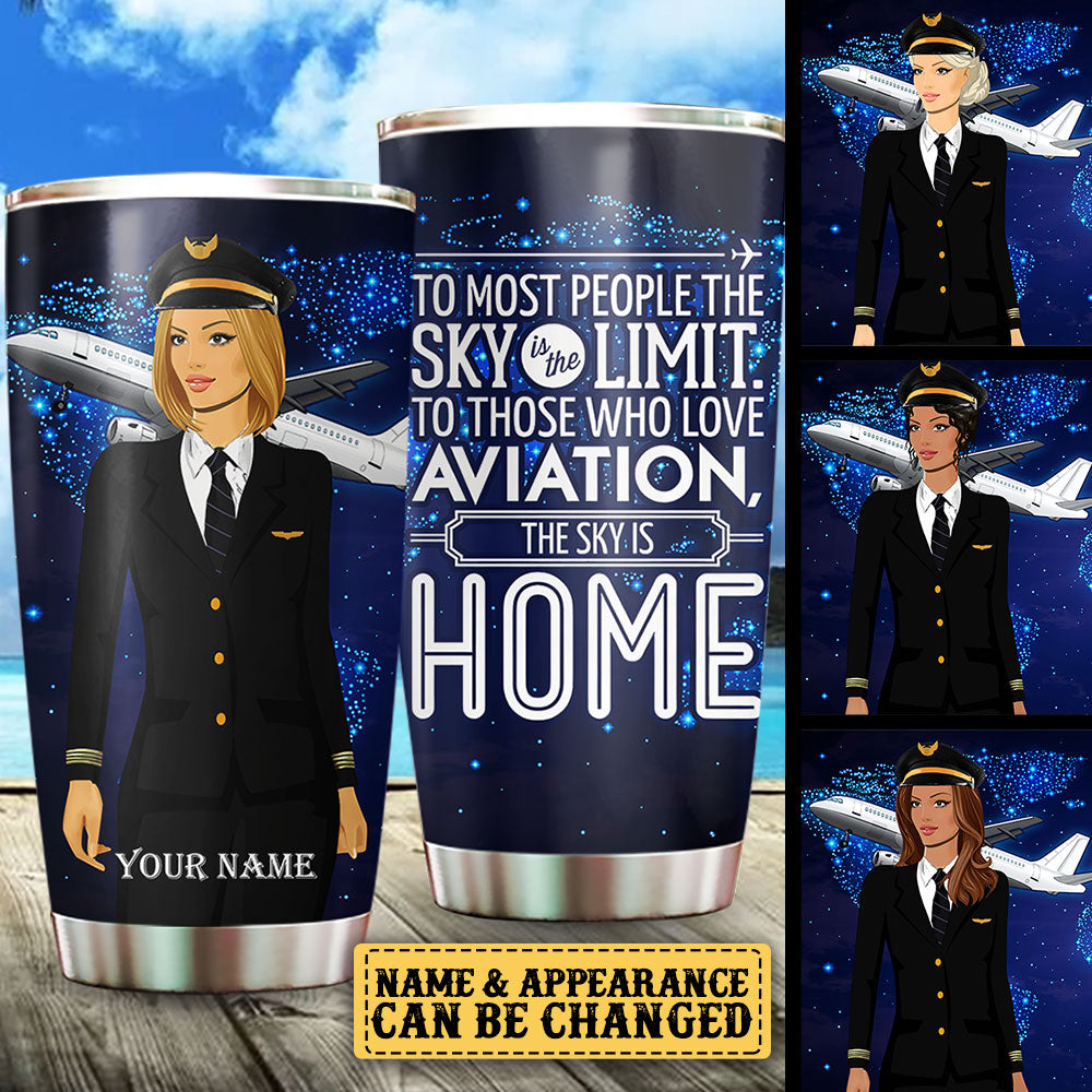 Personalized The Sky Is Home Pilot Tumbler – dekor365